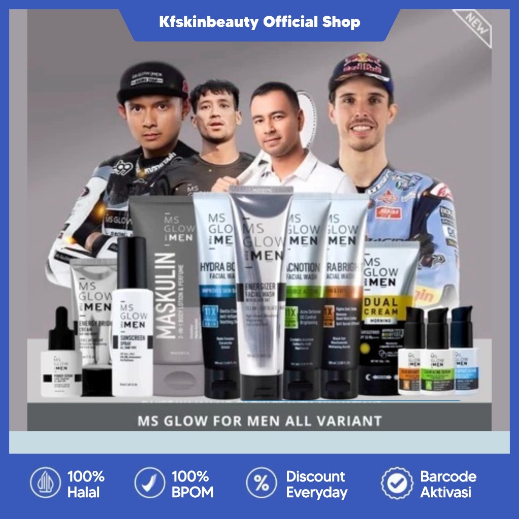 Jual MS GLOW MEN / MS GLOW FOR MEN/ Paket Perawatan Wajah Pria/ facial ...