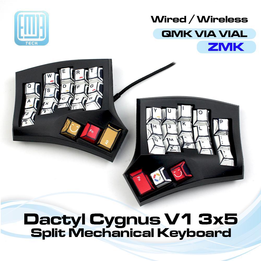 Jual Dactyl Cygnus V1 3x5 Layout Prebuilt Ergo Ergonomic Mechanical Split Keyboard Custom ...
