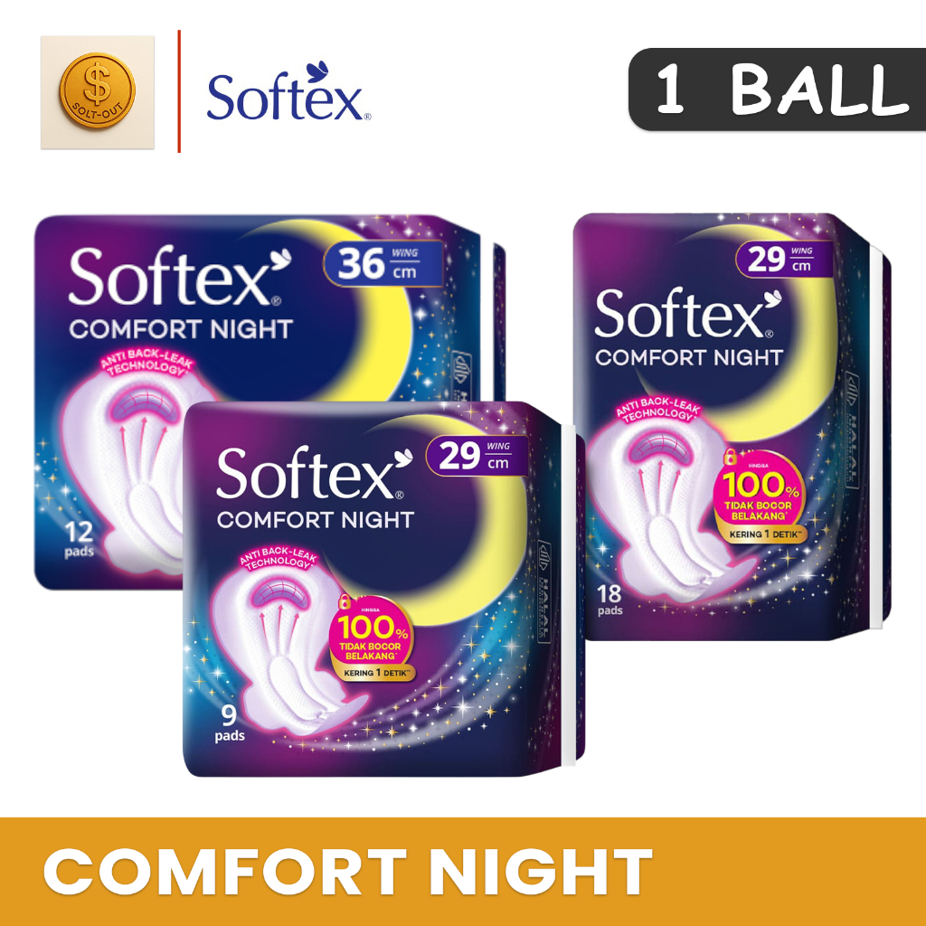 Jual Softex Comfort Night Wing 29 Cm - 36 Cm Anti Back Leak Sanitary ...
