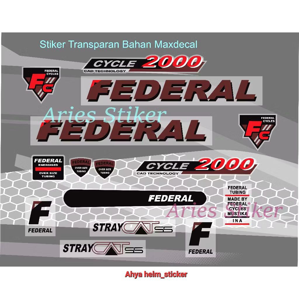 Jual Sticker stiker sepeda FEDERAL FC 2000 STRAY CATss printing ...