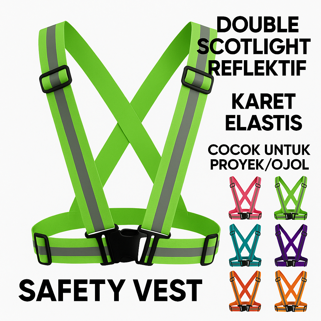 Jual Rompi Safety Reflektif Elastis V | Sabuk Keselamatan Proyek ...