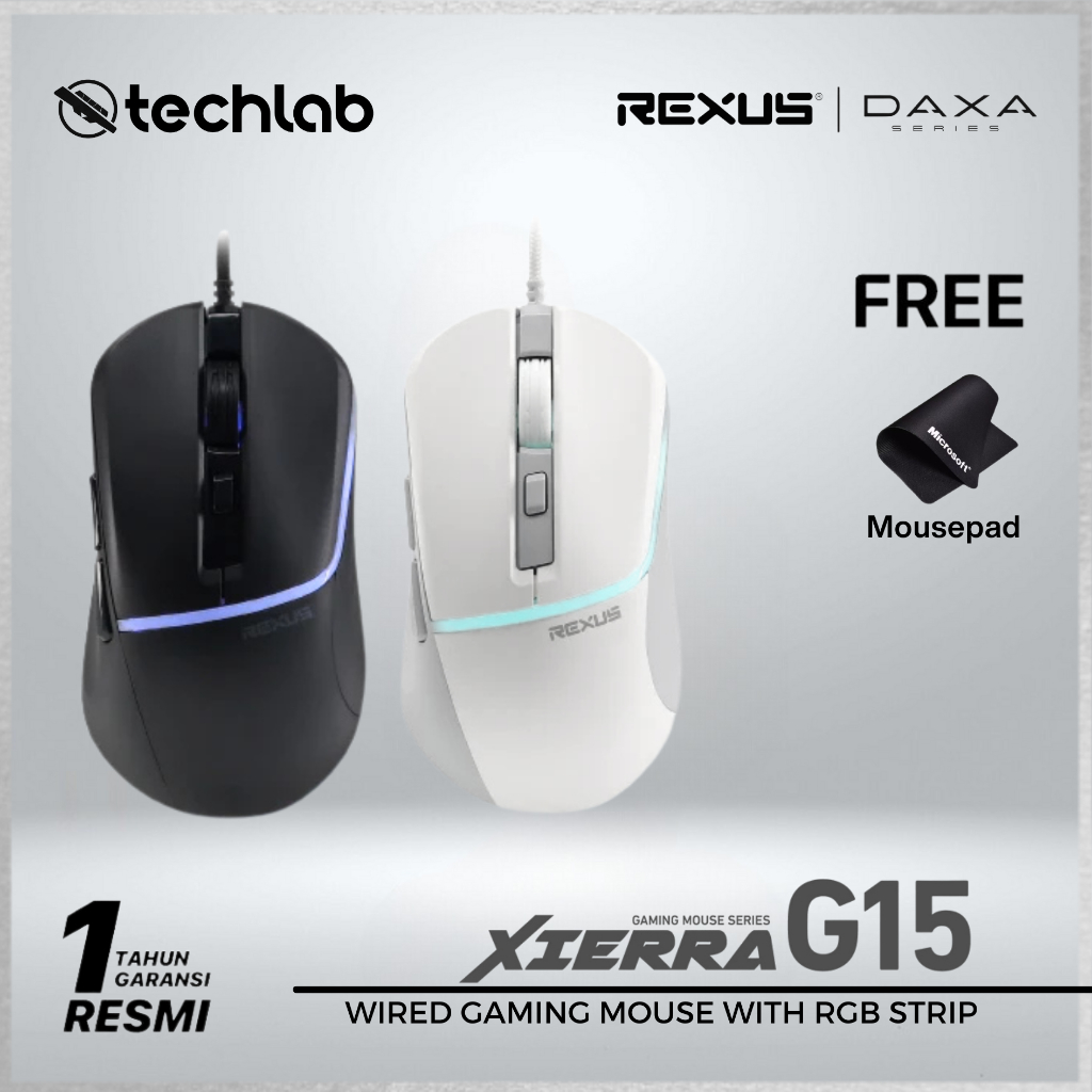 Jual Rexus Xierra G15 Wired Dynamic RGB Gaming Mouse 6400DPI Switch ...