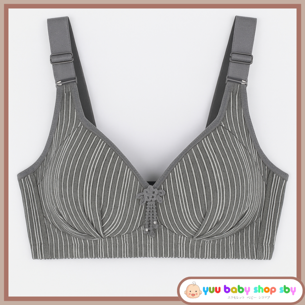 Jual YBSS BH premium pakaian dalam motif garis lipat bra wanita jumbo ...