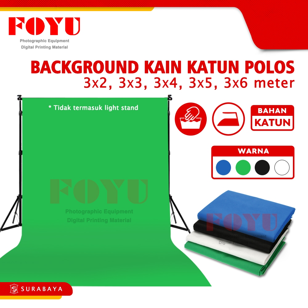 Jual Background Backdrop Studio Foto Video Katun Lipat Polos 3x2 3x3 ...