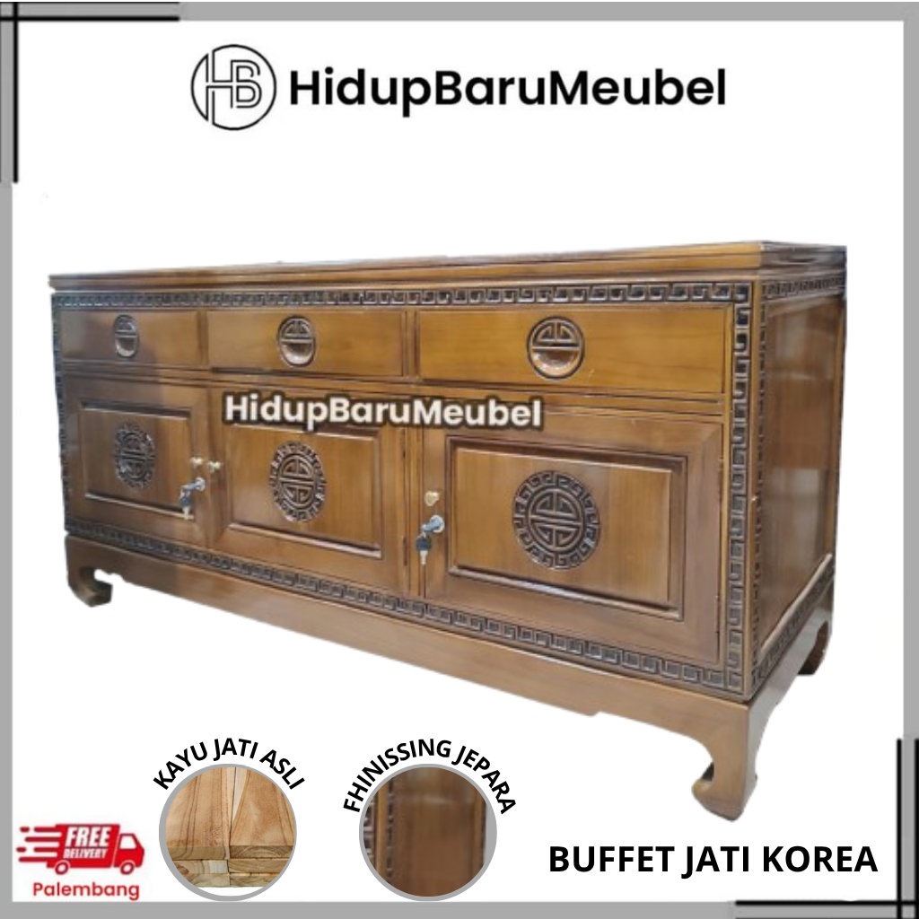 Jual Bupet TV Jati Korea / BUFET LemarI TV jati Jepara JEPANG / almari ...