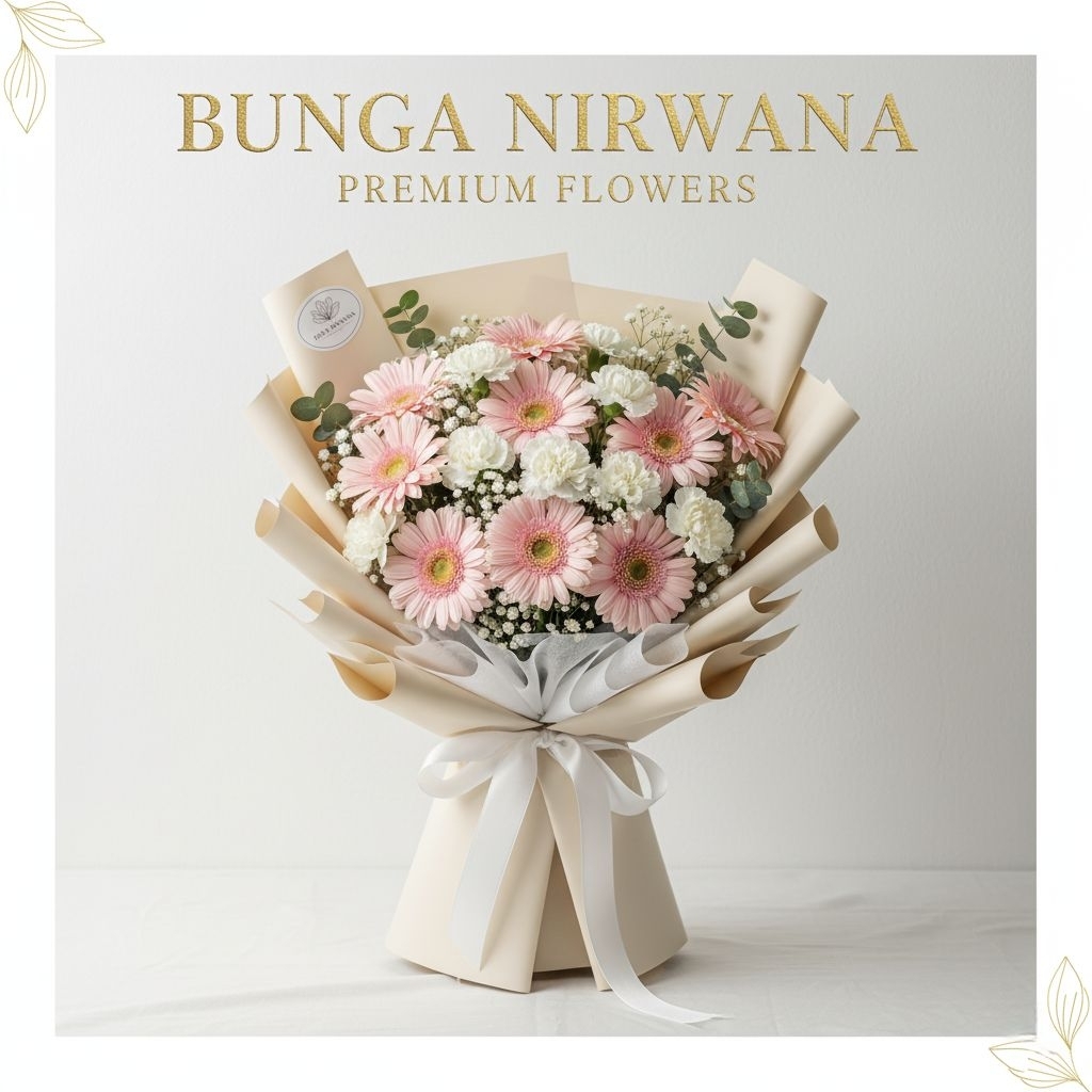Jual Buket Bunga Gerbera Pink dan Mini Carnation Putih dengan Baby ...