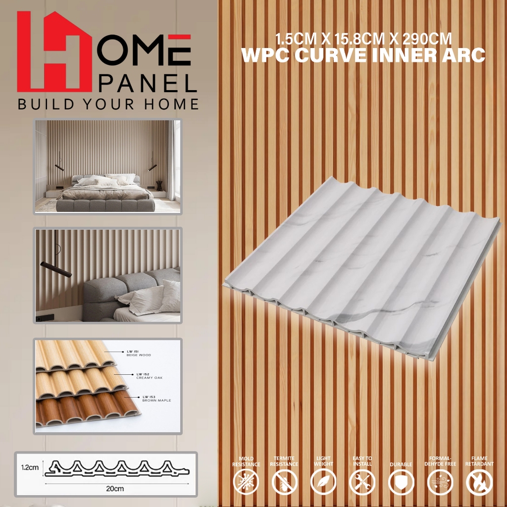 Jual DECOWOOD Wall Panel PVC Inner Curve Arc Woodpanel WPC Dekorasi ...