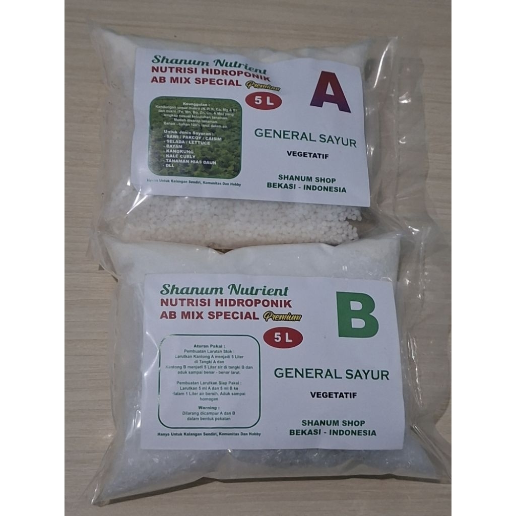 Jual SHANUM NUTRIENT Nutrisi Hidroponik SPESIAL Premium AB Mix General ...