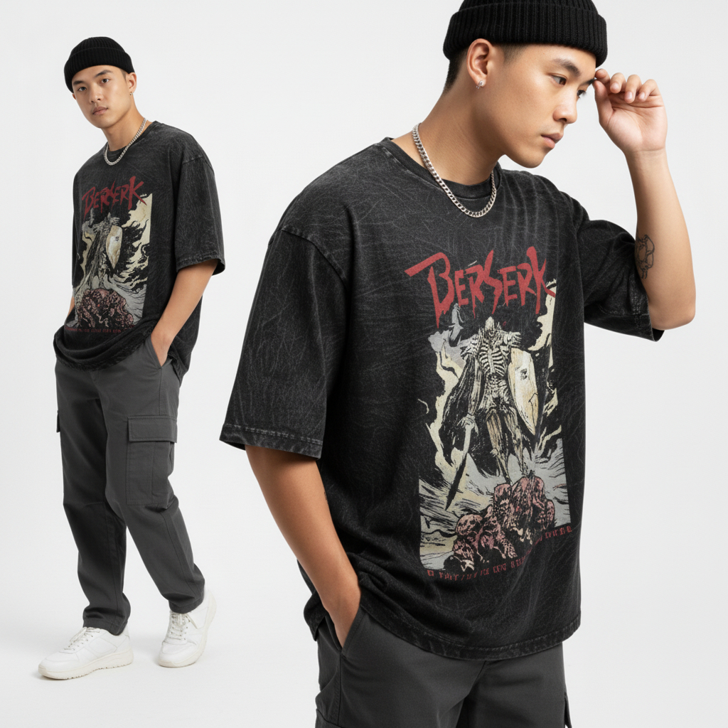 Jual TRYWORLDBDG KAOS BERSERK OVERSIZE WASHED TSHIRT MODE GATTSU THE ...