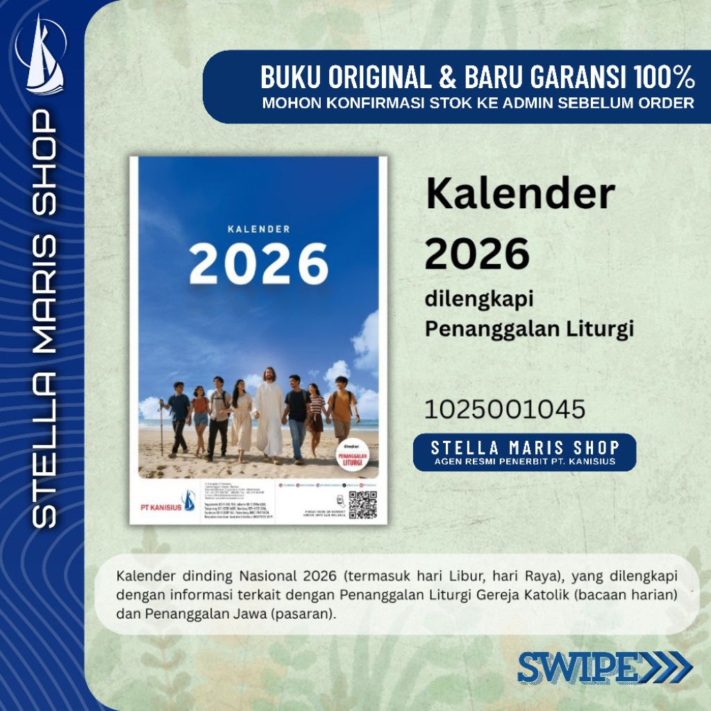 Jual KALENDER DINDING 2026 PT KANISIUS Dengan Penanggalan Liturgi ...
