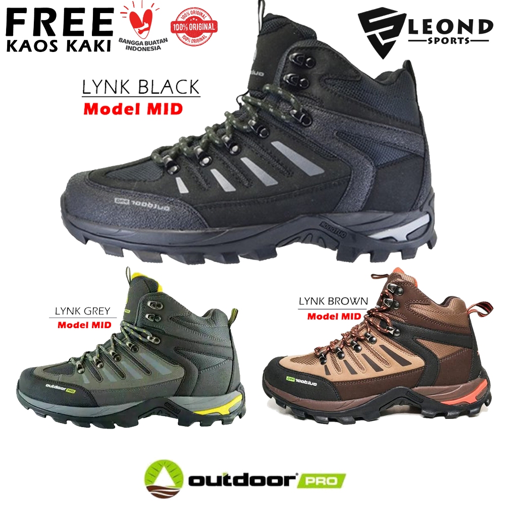 Jual Sepatu Gunung Outdoor Pro Series LYNK Warna Abu, Sepatu Hiking ...