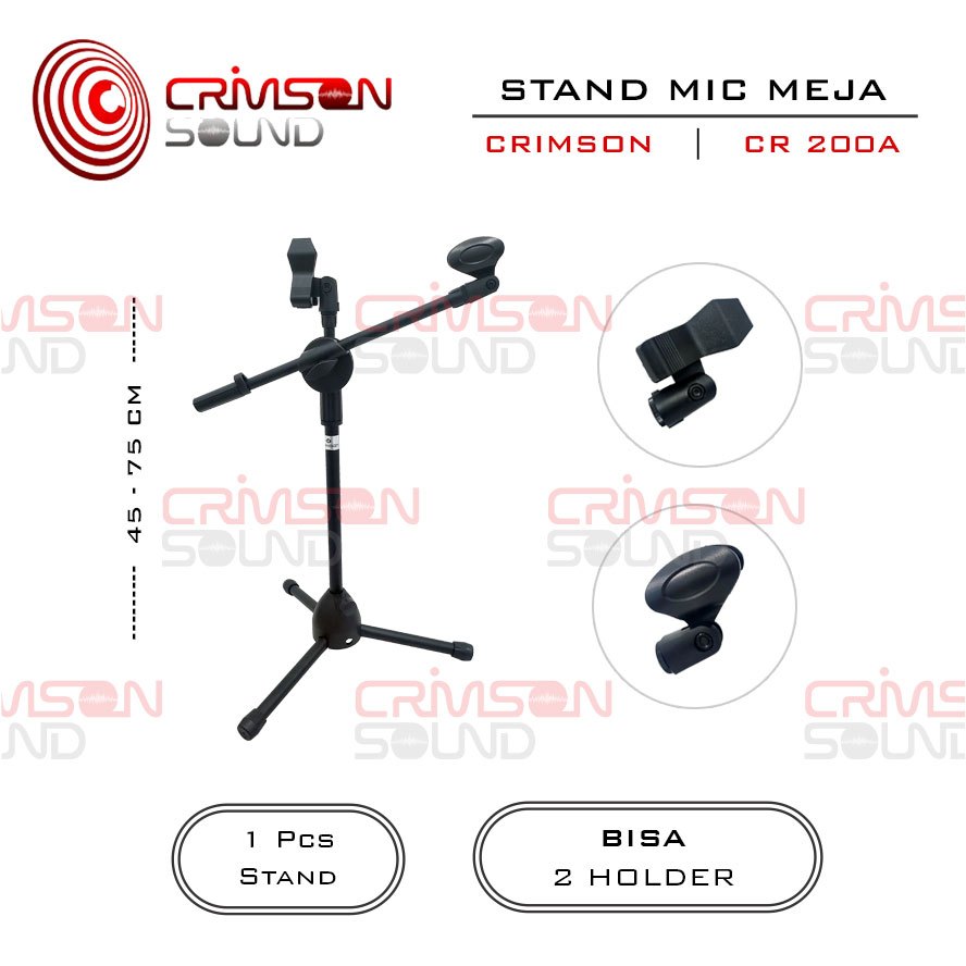 Jual Stand Mic Meja CRIMSON CR-200A Double Holder Jepit dan Slop tinggi ...