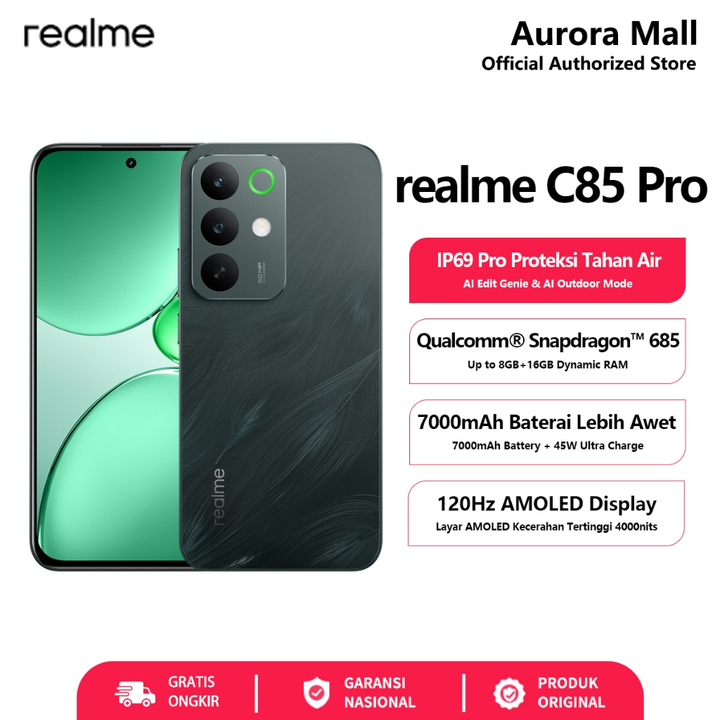 Jual realme C85 Pro 8/256GB 8GB+16GB 4000nit Ultra Bright AMOLED ...