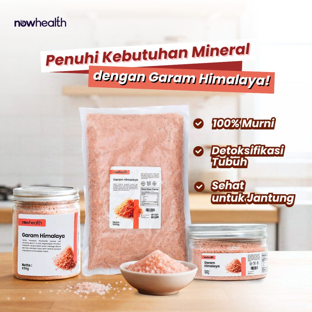 Jual Garam Himalaya 1 kg Himalayan Pink Salt Organik Nowhealth Rendah ...