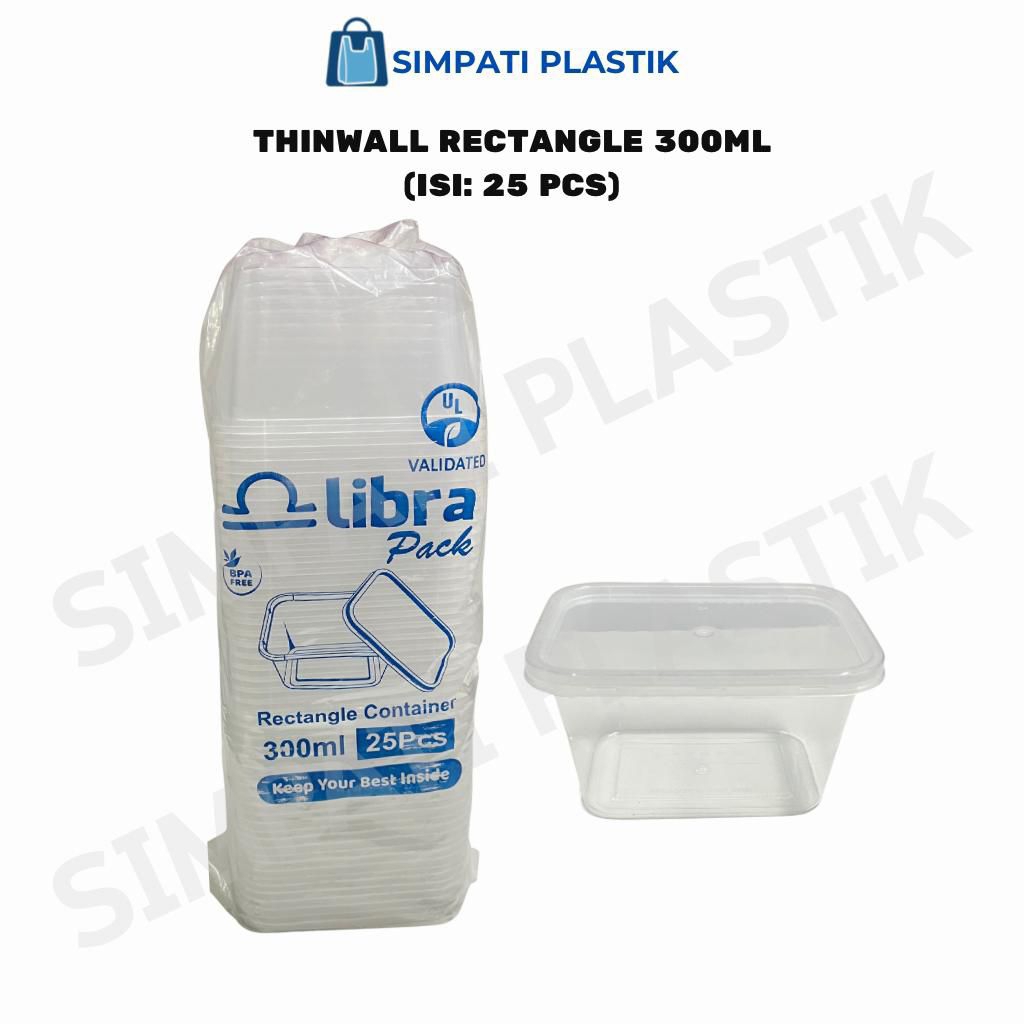 Jual (Isi 25pcs) Thinwall Rectangle 300ml/Food Container/Kotak Makan ...
