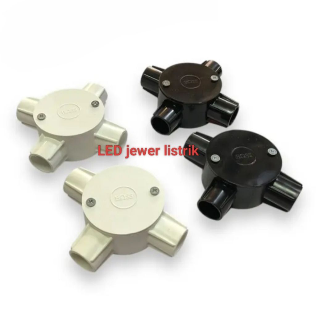 Jual T Dus TDus Listrik Boss Cabang 3 Cabang 4 20mm Hitam Putih ...