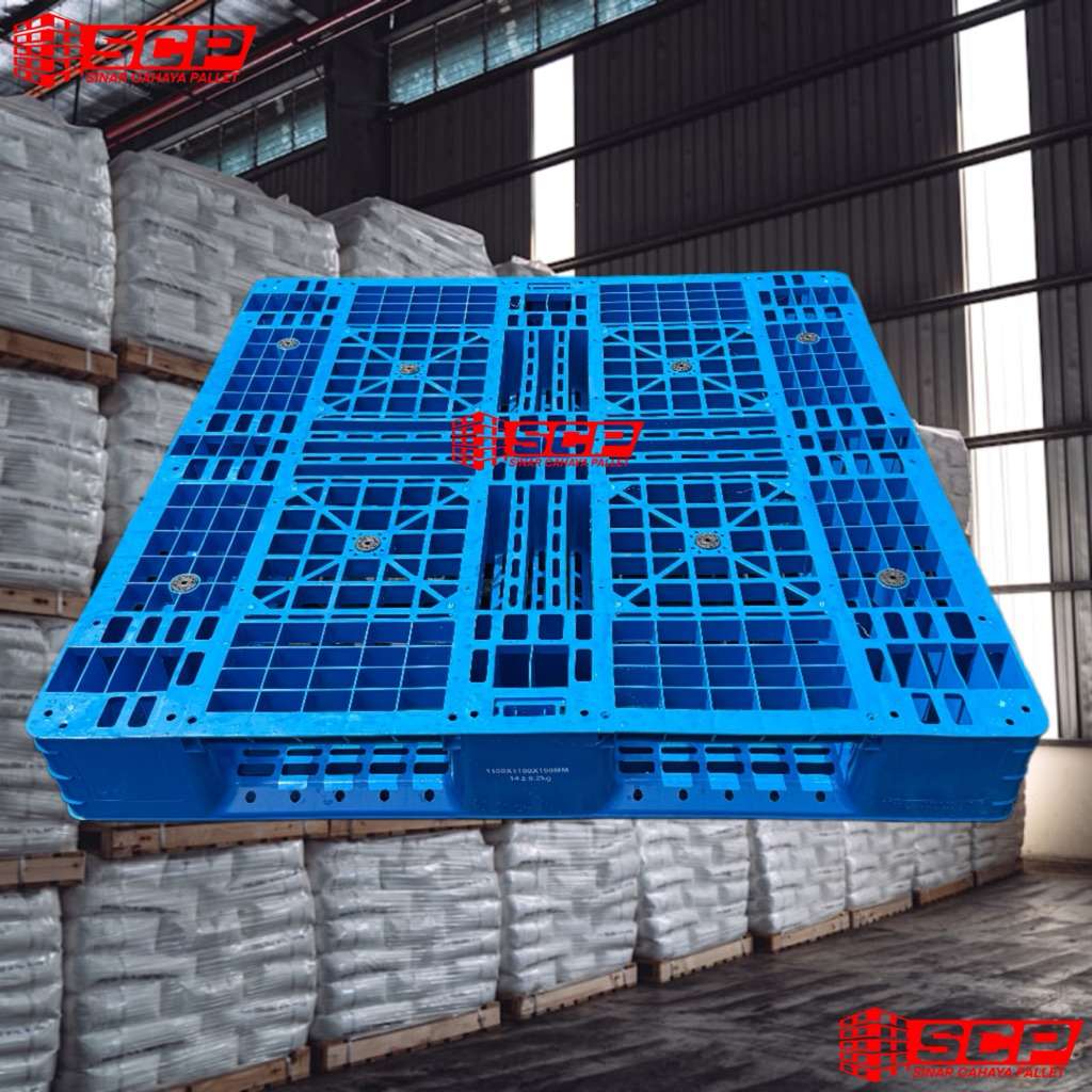 Jual pallet plastik BARU/NEW ukuran 110x110x15 BIRU | Shopee Indonesia
