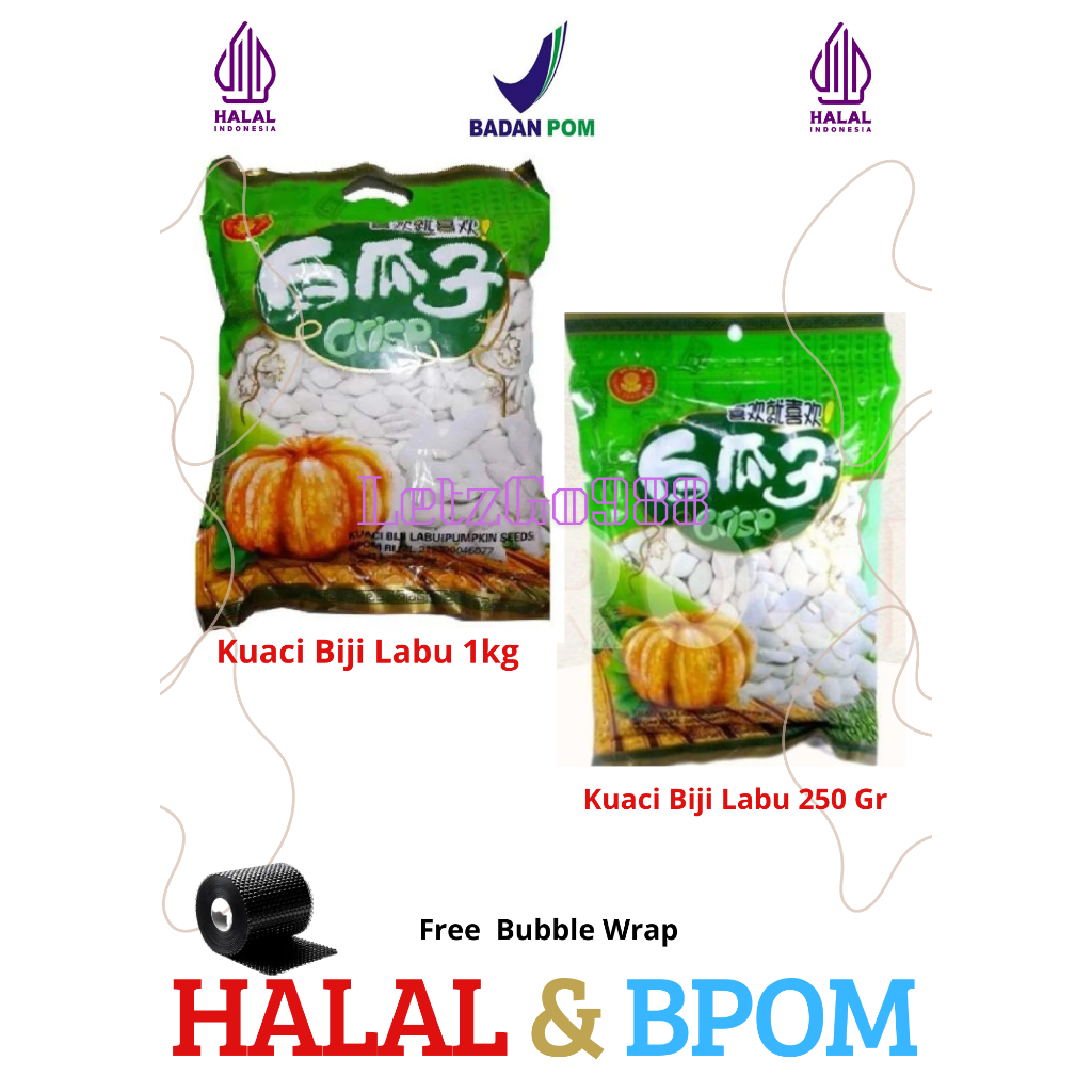 Jual Crisp Kuaci Biji Labu Putih Premium 250 Gram HALAL & BPOM ...