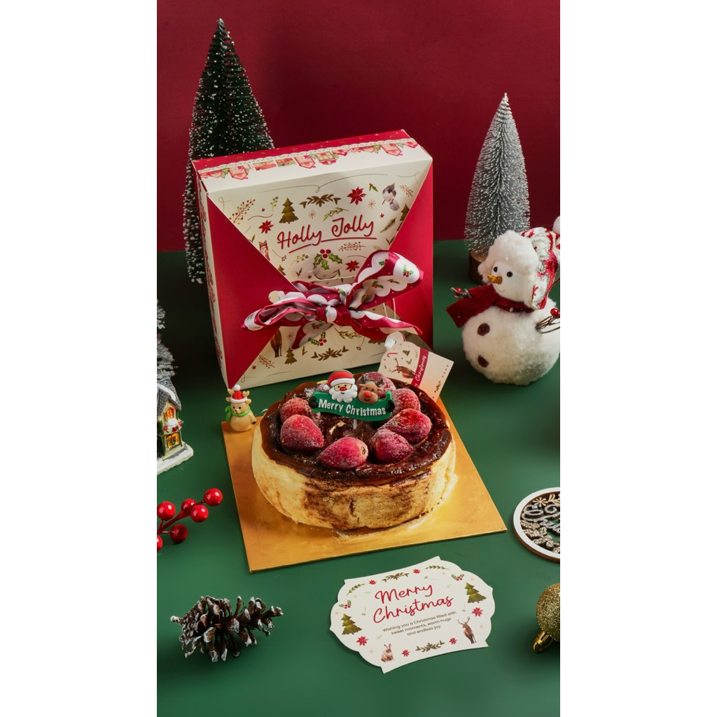 Jual Berry Merry Cheesecake – Hampers Natal Christmas – Basque Burnt ...