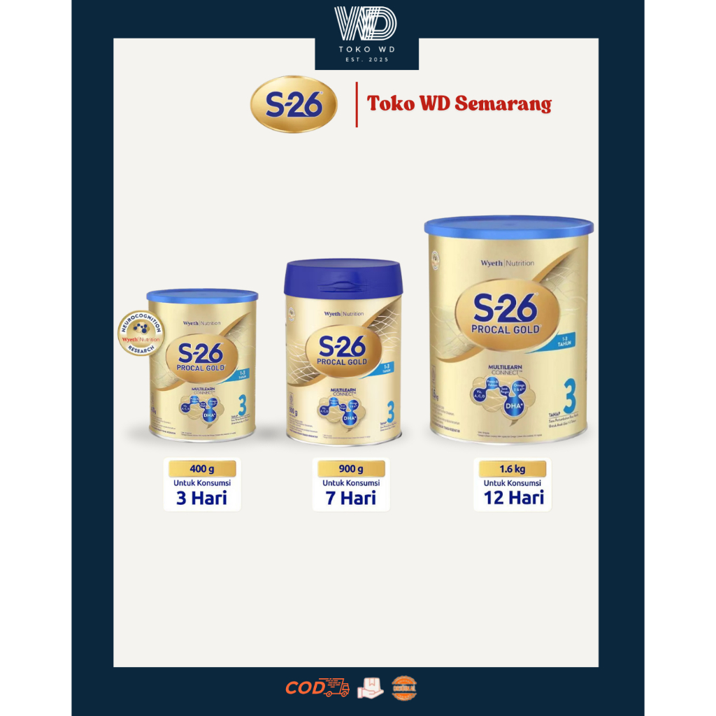 Jual S-26 Procal GOLD Kaleng Tahap 3 Rasa Vanila Ukuran 400gr, 900gr ...