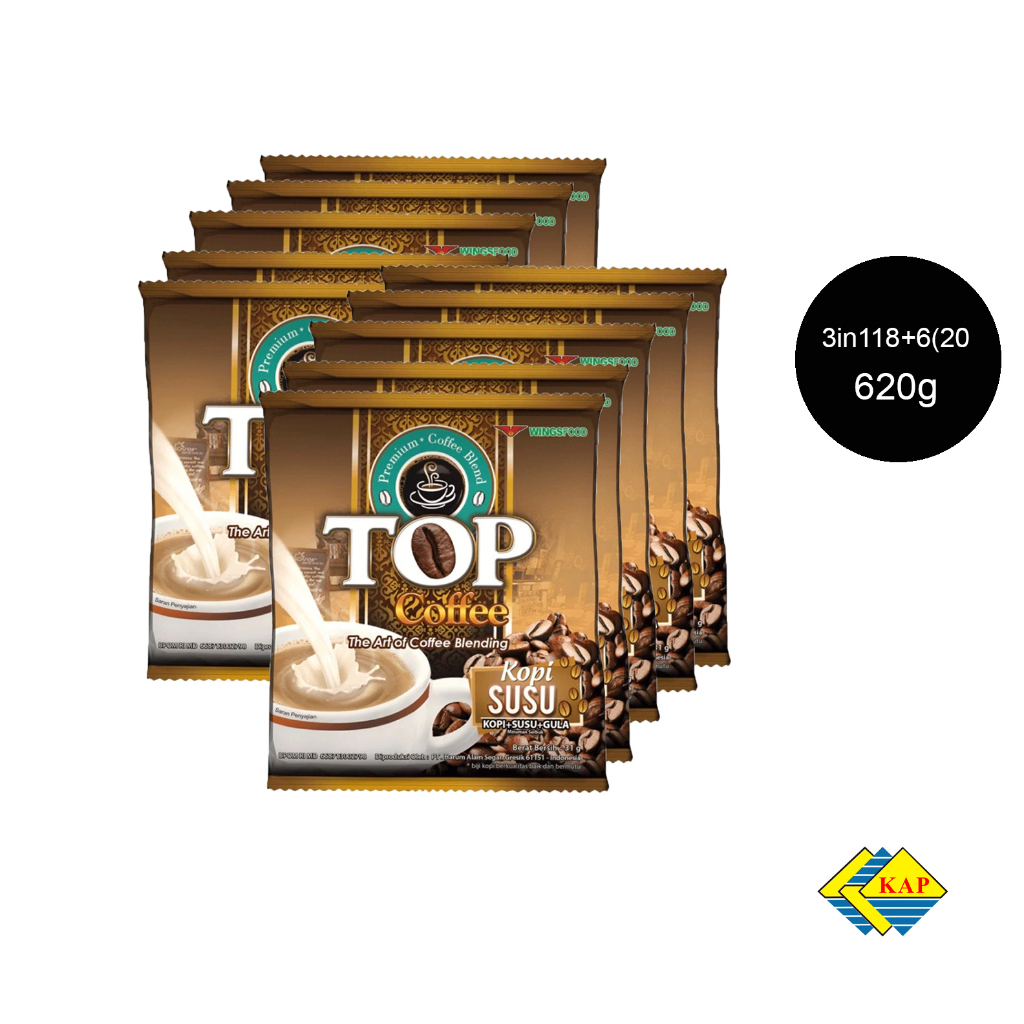 Jual TOP Kopi Susu 3 In 1 Kemasan isi 20 Sachet 620g | Shopee Indonesia