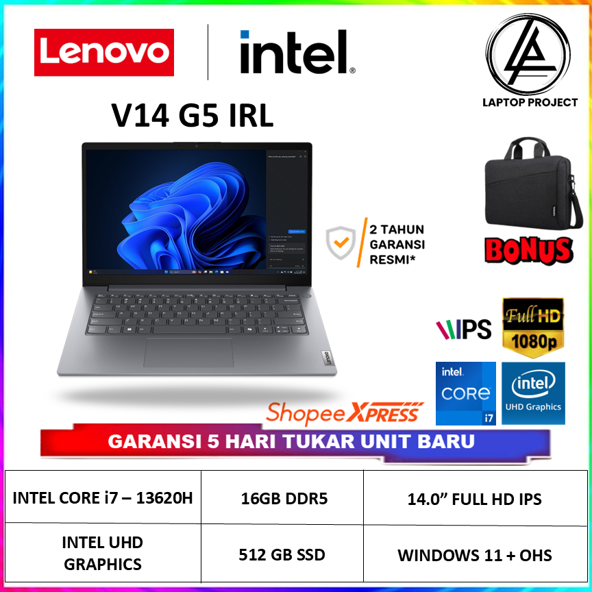 Jual Lenovo V14 G5 IRL 83GU007HID Intel Core i7 13620H 16GB SSD 512GB ...