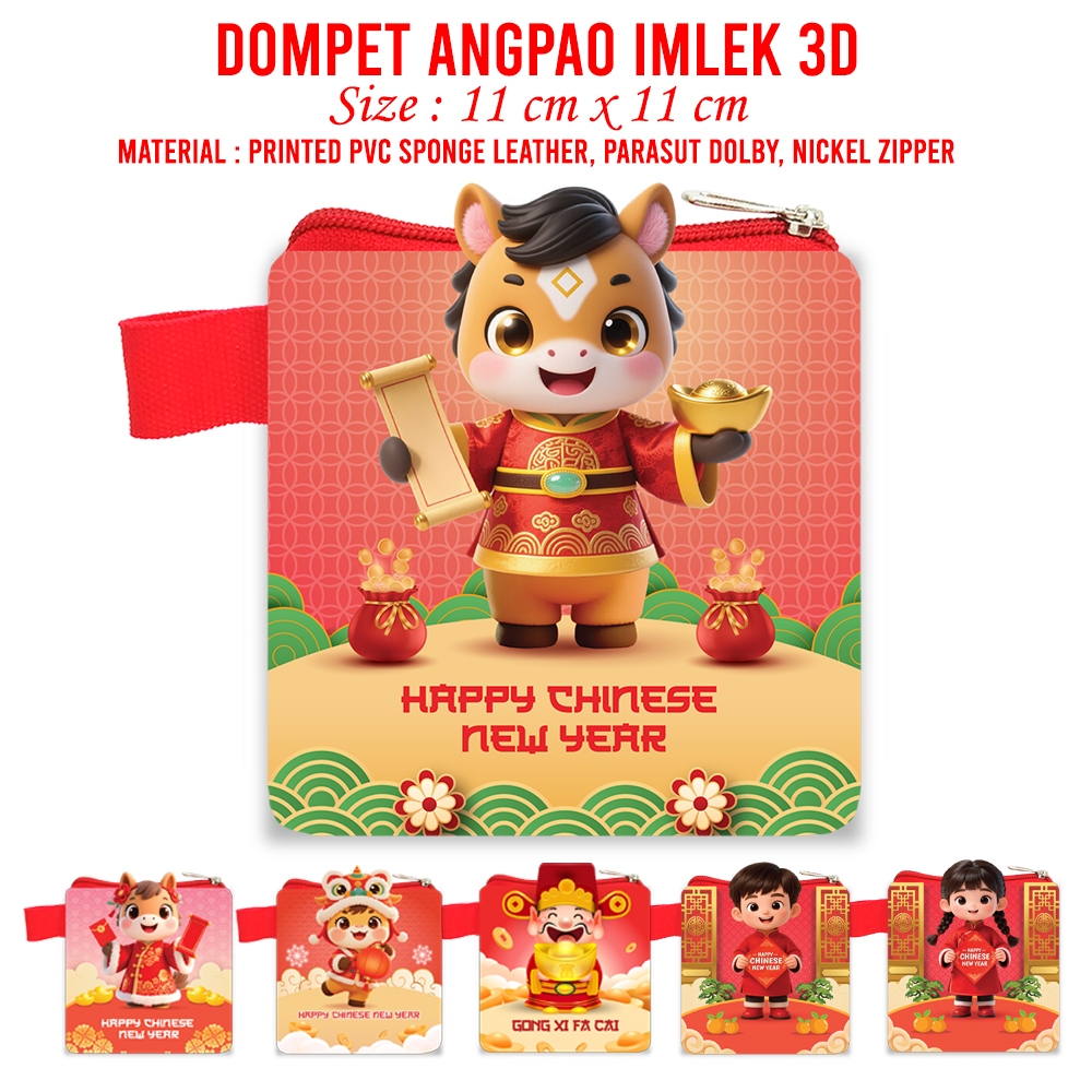 Jual Mini Wallet 3D Imlek Aneka Motif Kuda Tahun 2026 Kuda Horse ...