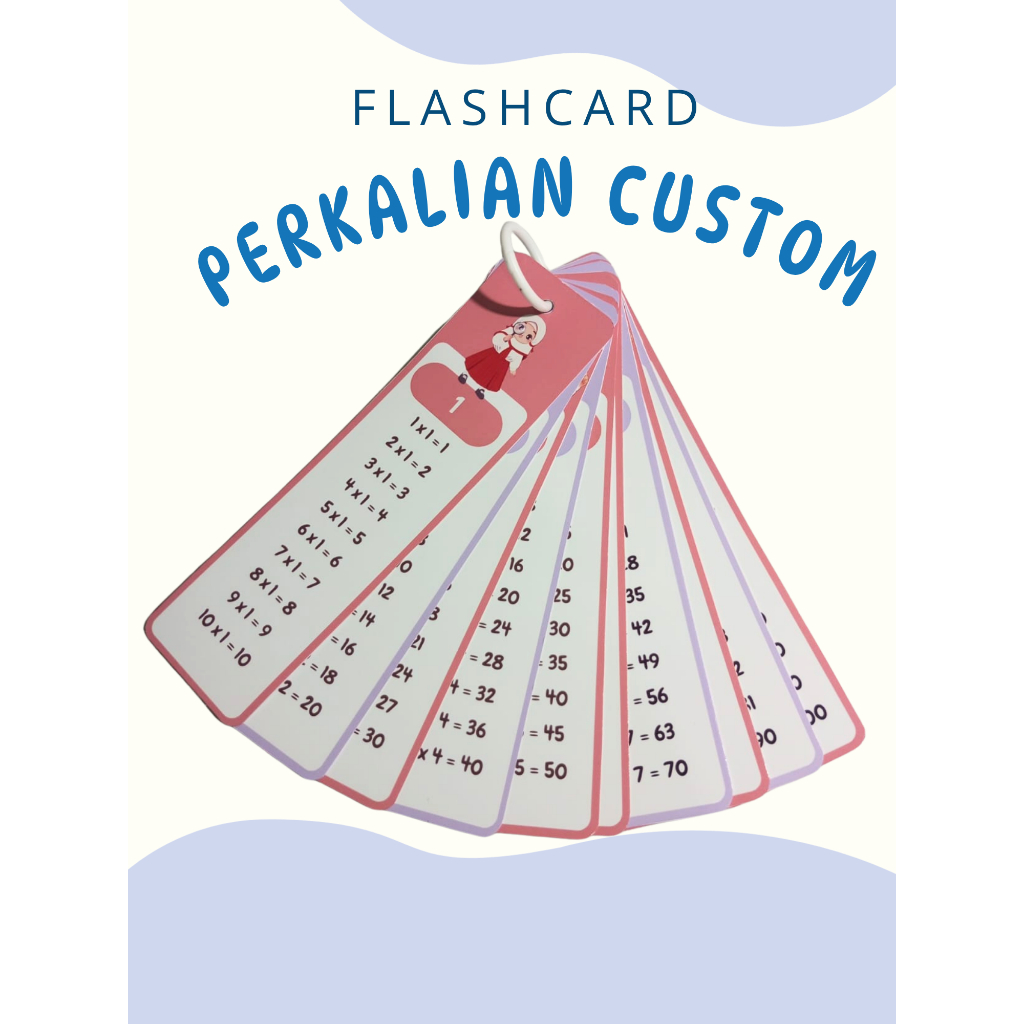 Jual flashcard custom perkalian anak sd pre order | Shopee Indonesia