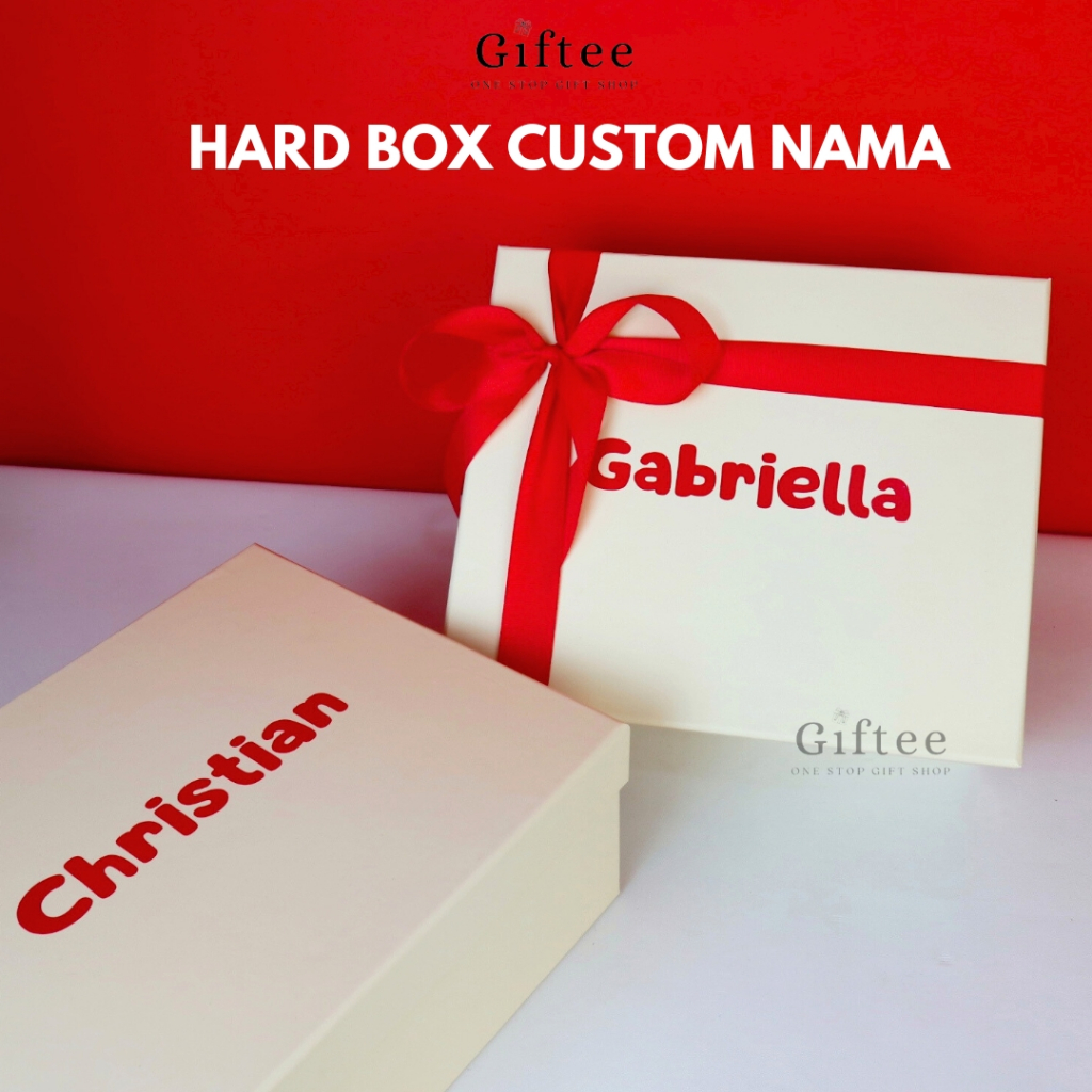 Jual HARD BOX CUSTOM NAMA KOTAK HAMPERS PERSONALIZE TULISAN 21x25x10 ...