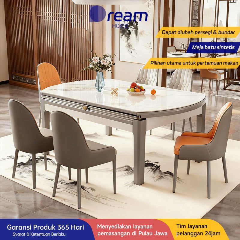 Jual COD Meja Papan Batu/Meja Makan Batu Tulis/Meja Makan Batu Sinter ...
