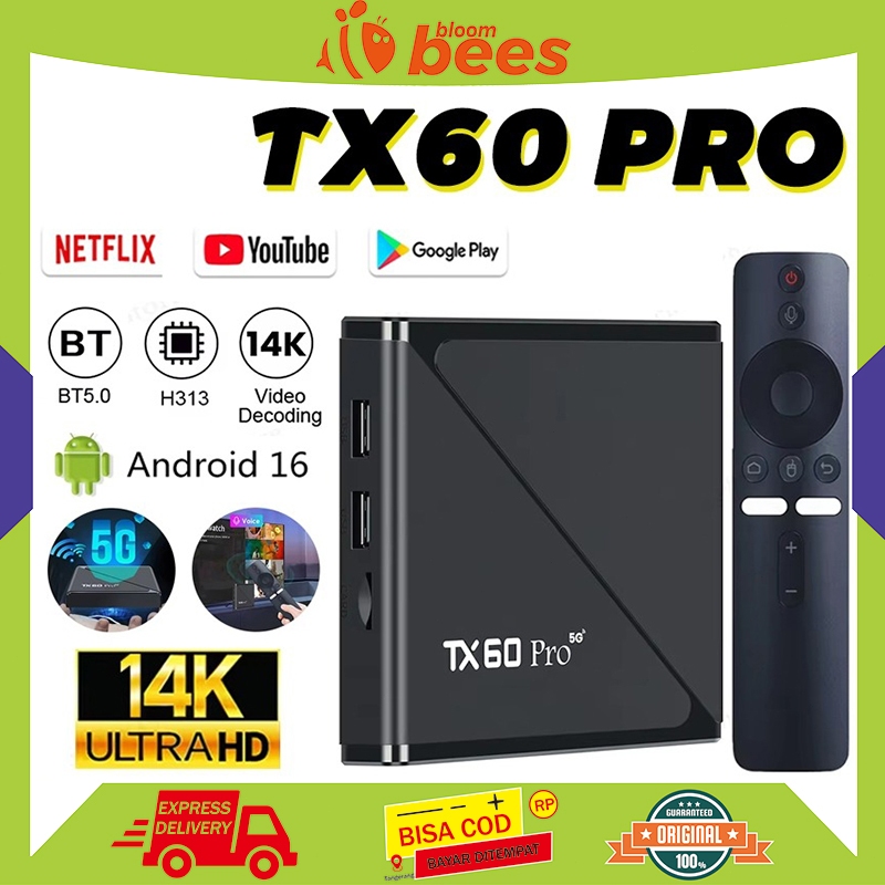 Jual TX60 Pro TV BOX 2025 16GB+256GB Android 16 WiFi Dual Band Remote ...