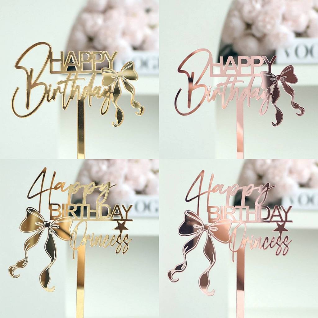Jual Cake Topper Akrilik Hbd Pita/Hiasan Kue Hbd Akrilik/Cake Topper ...