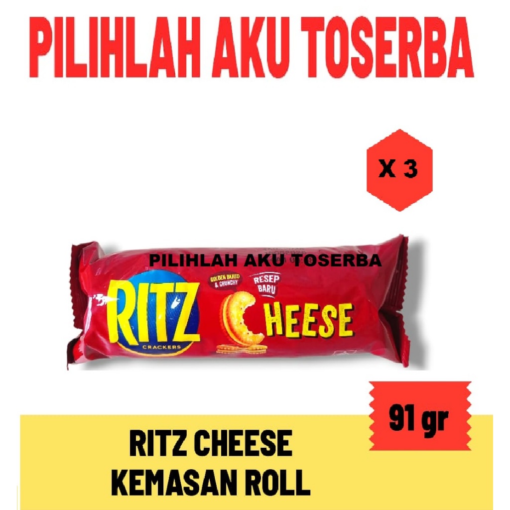 Jual Biskuit RITZ sandwich CHEESE Roll 91 gr - ( HARGA 1 PAKET ISI 3 ...