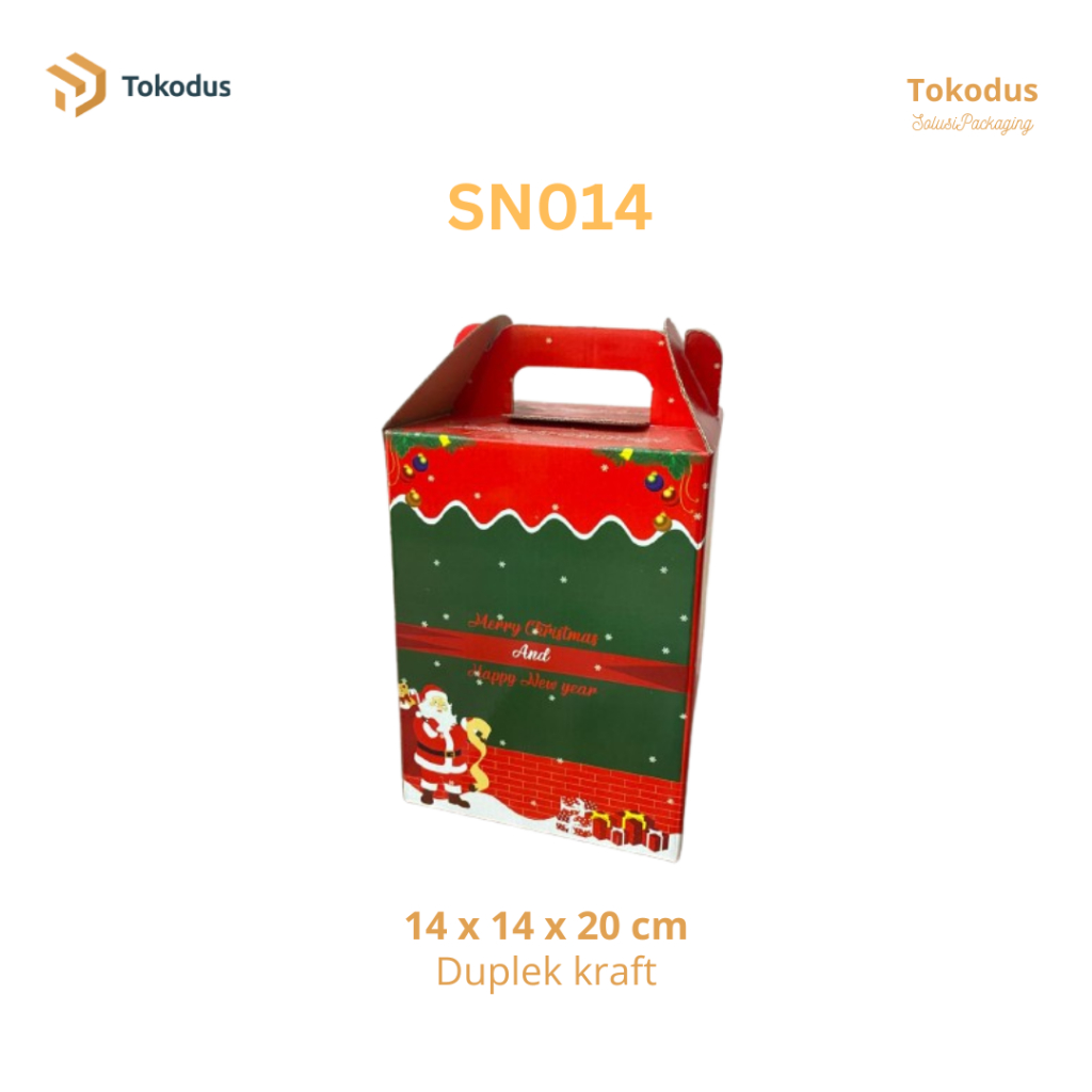 Jual Kardus Box Natal 14 x 14 x 20cm Dus Kue Kering Isi 3 Toples Bulat ...