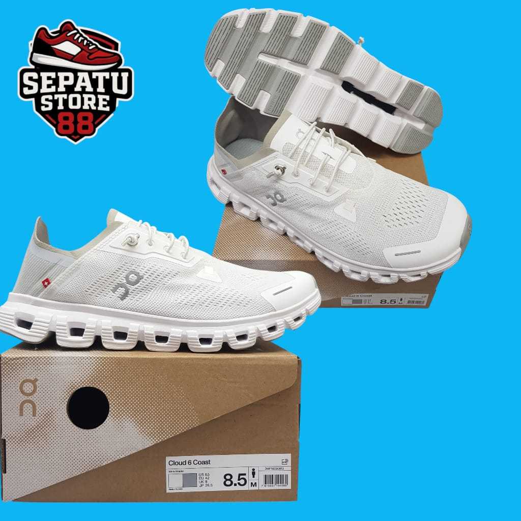 Jual ON CLOUD 6 COAST WHITE / OC Running Shoes Import Vietnam | Shopee ...