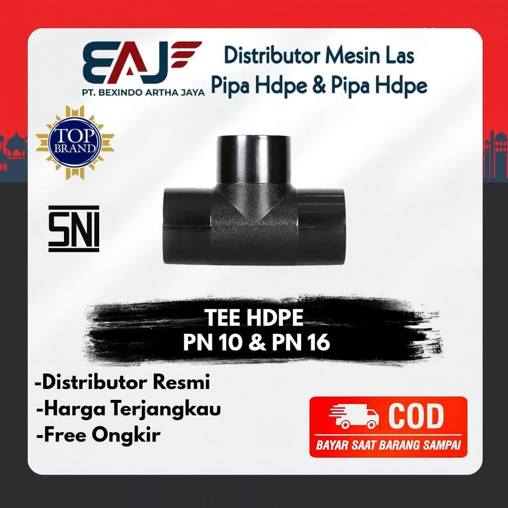 Jual Tee Pipa Hdpe Ukuran 10 Inch 250x 250 mm PN 10 dan PN 16 | Tee ...