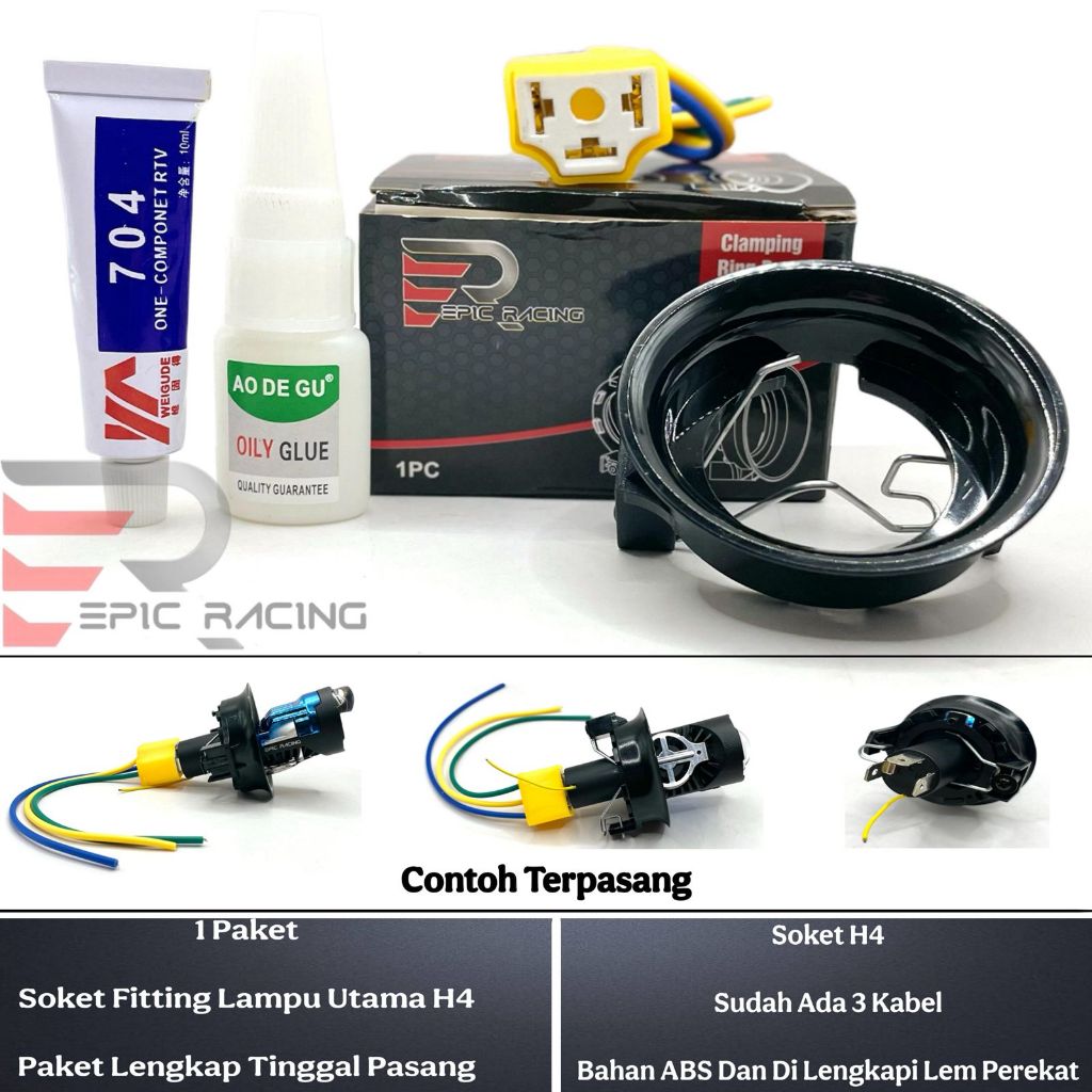 Jual Fitting Lampu Socket H4 Paket Lengkap Tinggal Pakai Set Lengkap ...