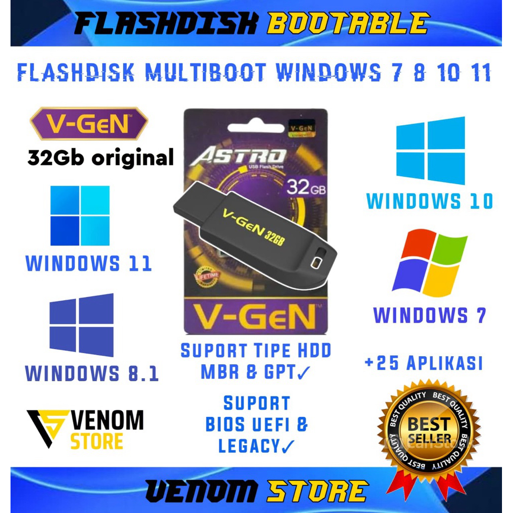Jual Flashdisk installer/bootable windows 7 8 10 11 + app | Shopee ...