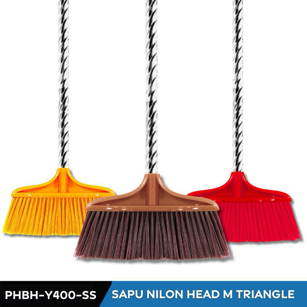 Jual Potens Sapu Lantai Nilon Triangle Gagang Stainless | Shopee Indonesia