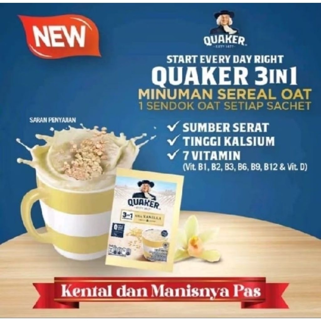Jual Quaker oat rasa vanilla isi 10 pcs | Shopee Indonesia