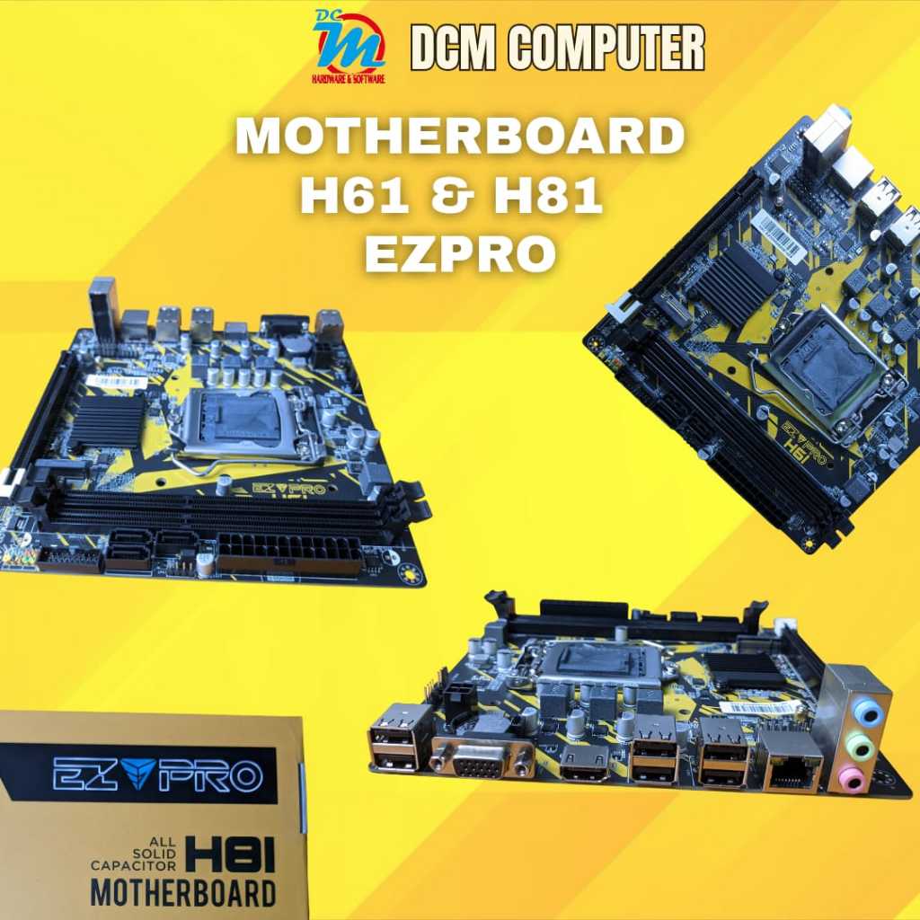 Jual Motherboard Ezpro Intel H61 Usb Lga 1155 2 Slot Support DDR3 1066 ...