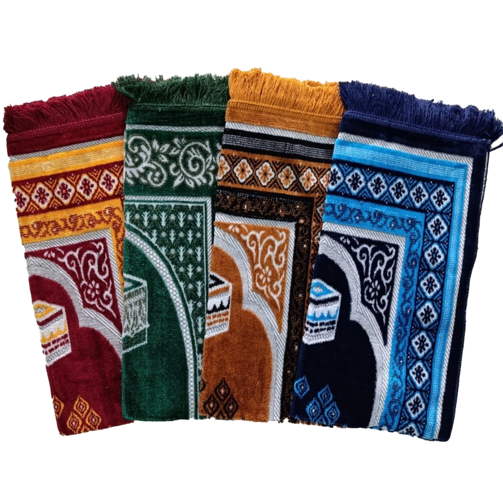 Jual Sajadah Bulu Turkey MIDI Ukuran Sedang Beludru Halus Motif Mekkah ...