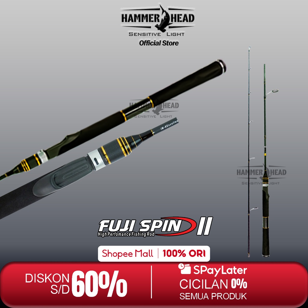 Jual HAMMER HEAD Joran Spinning Fuji Spin II 168CM 180CM Hi-Carbon ...
