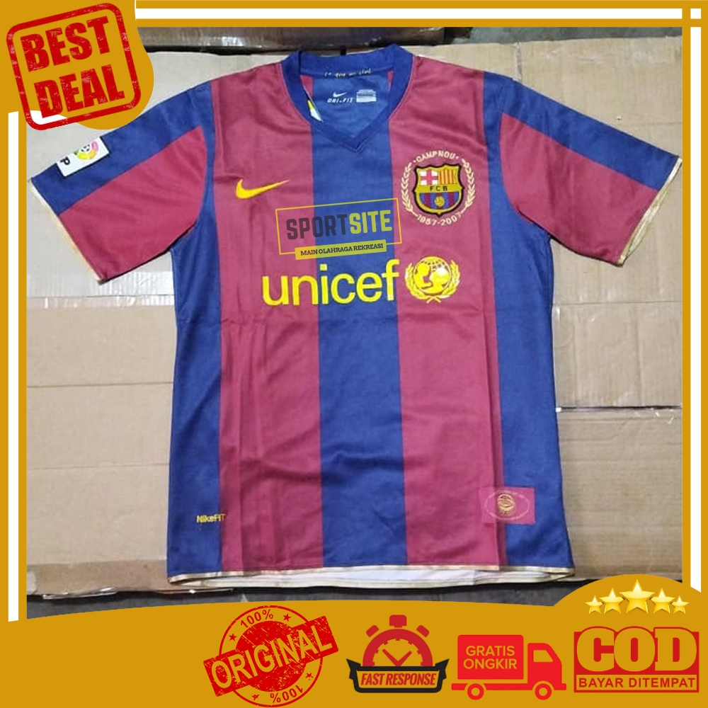 Jual Kaos Dri-Fit Jersey Barcelona F.C.B 2007 2008 Home Unicef Football ...