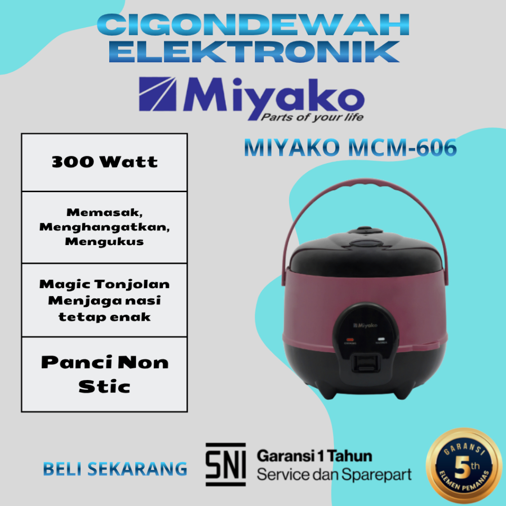 Jual MAGIC COM MIYAKO MCM-606 A/B | Shopee Indonesia