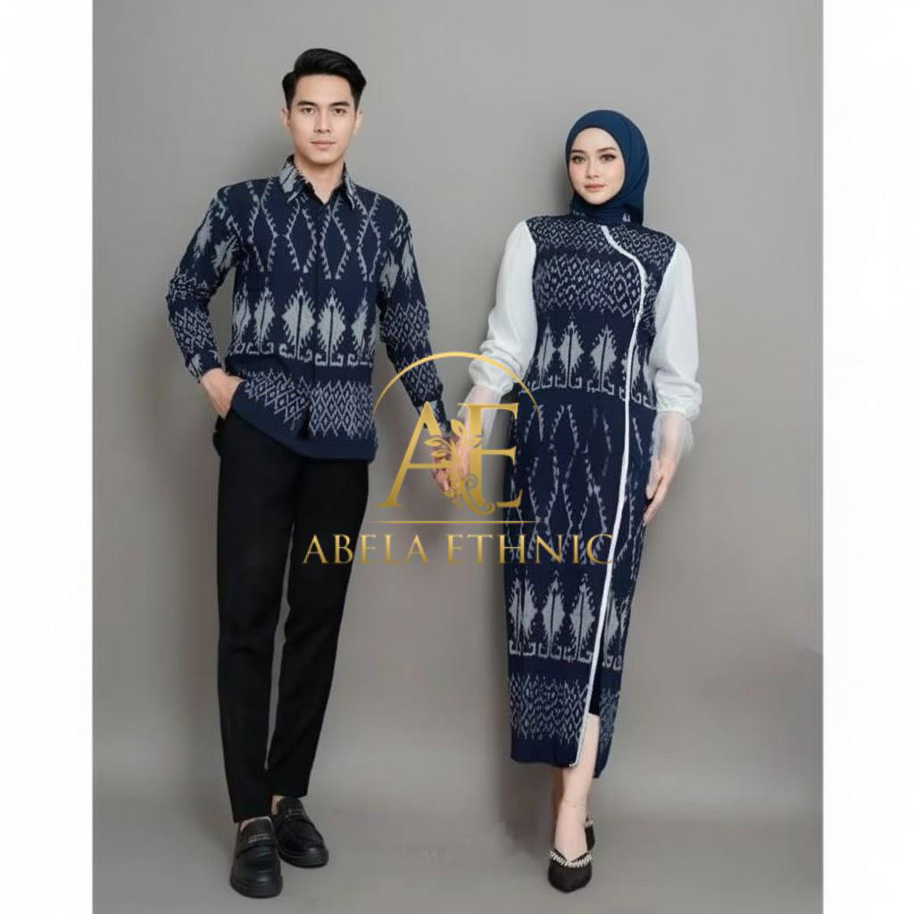 Jual TAMARA NAVY LIS COUPLE TENUN - BAJU TENUN COUPLE - COUPLE TENUN ...