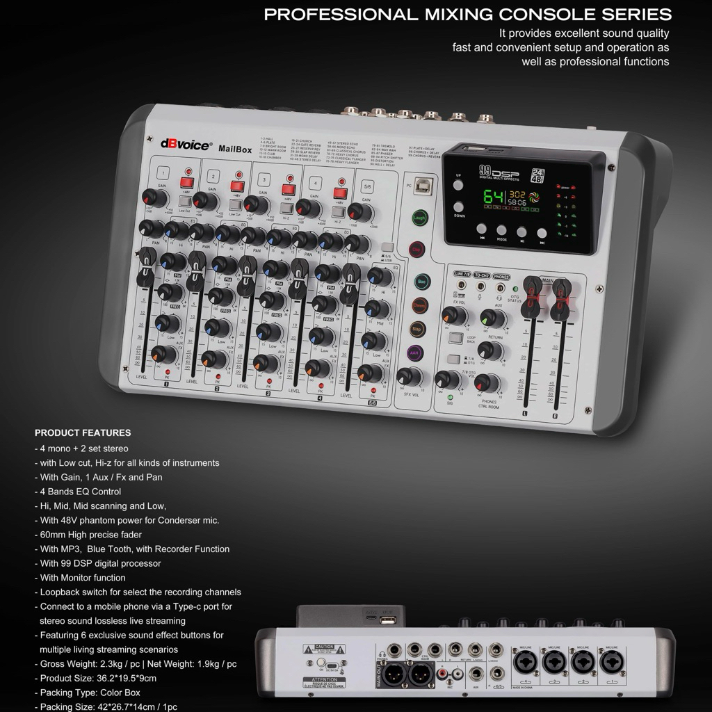 Jual Mixer Dbvoice Mailbox Original Product 6 Channel Bluetooth - Live ...