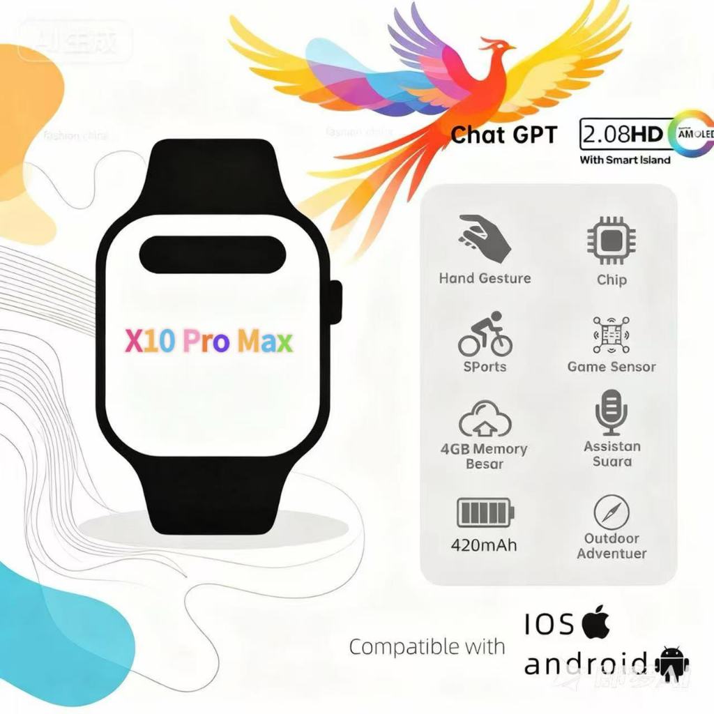 Jual SmartWatch X10 PRO MAX 2.3 inci HD AMOLED Display Waterproof ...