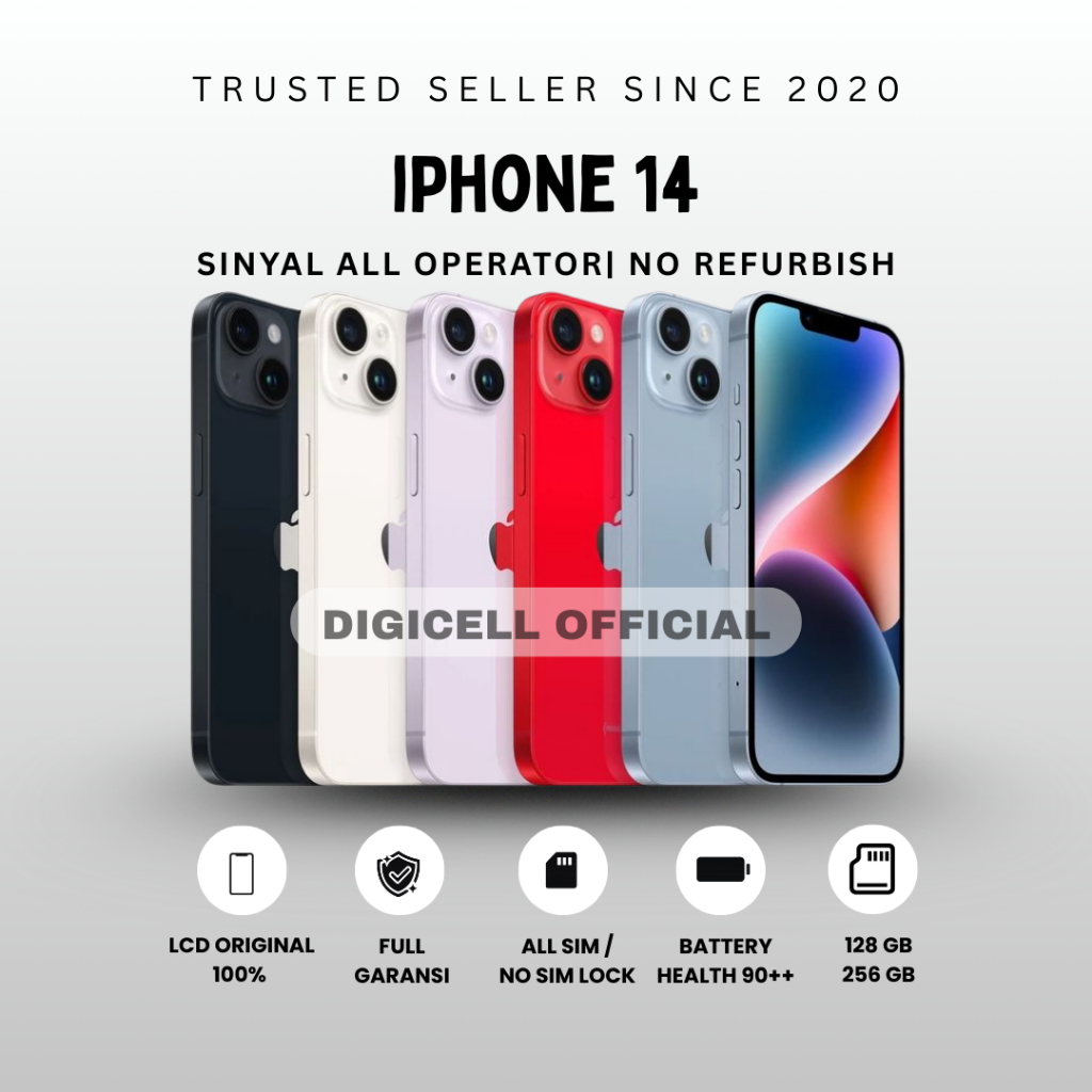 Jual iPHONE 14 - 14 Plus 128gb 256gb fullset Lcd Original Mulus Original Bukan Refurbish ...