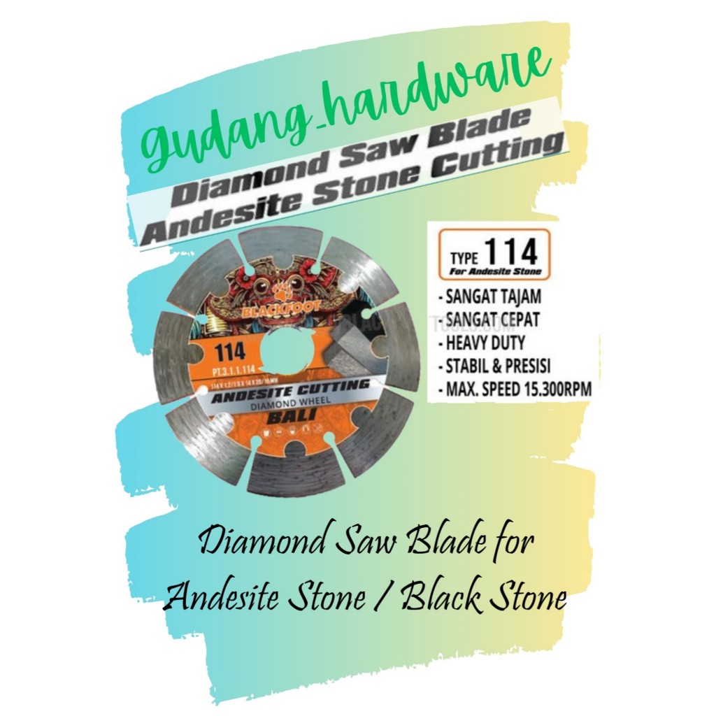Jual Blackfoot Diamond Wheel 4'' (114 mm) for Andesite Stone / Black ...
